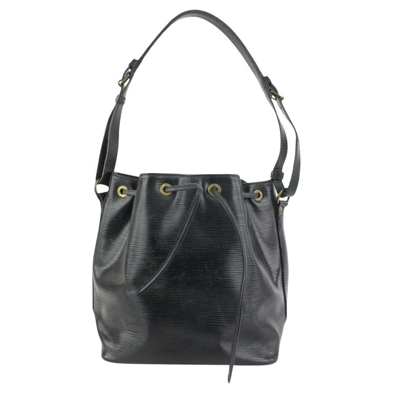 Louis Vuitton Black Epi Leather Petit Noe Drawstring Bucket Hobo Bag ...