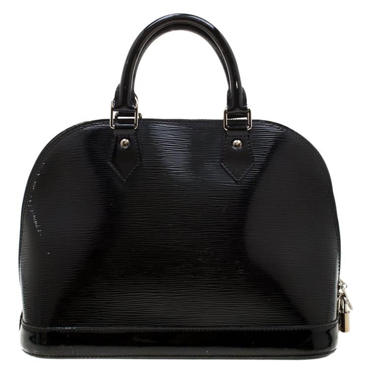 Louis Vuitton Black Epi Patent Leather Alma PM Bag For Sale at 1stDibs
