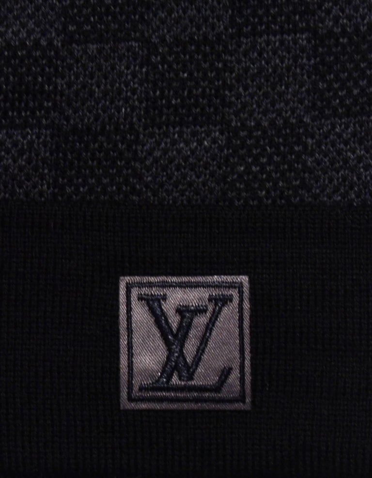 Louis Vuitton Black/Grey Wool Petit Damier Beanie Hat at 1stDibs
