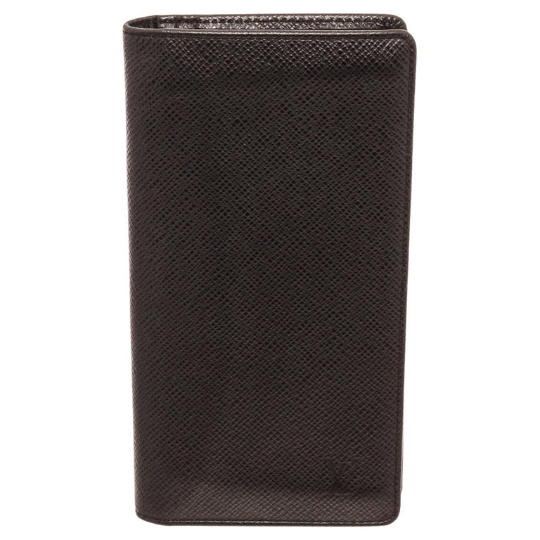 Louis Vuitton Black Leather Brazza Wallet with material leather, gold ...