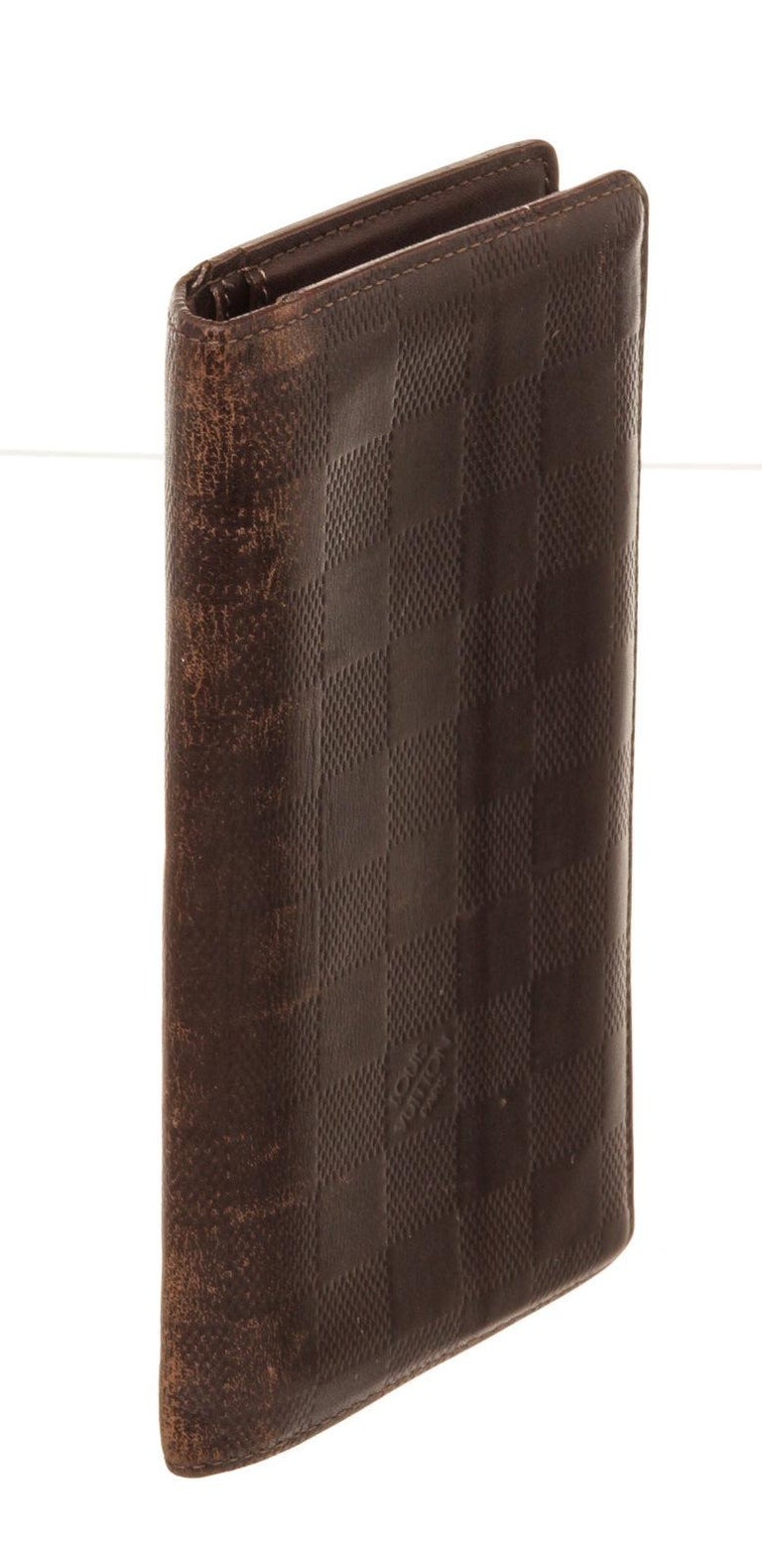 Louis Vuitton Black Leather Damier Infini Brazza Wallet with damier ...