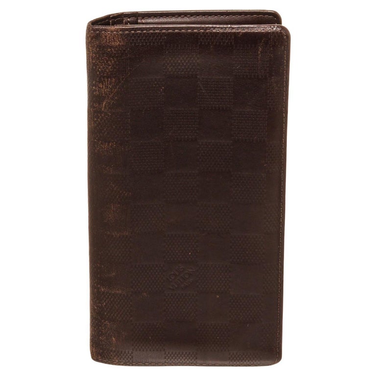 Louis Vuitton Black Leather Damier Infini Brazza Wallet with damier ...