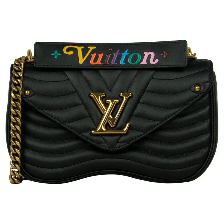 Louis Vuitton Black Leather New Wave MM Chain Shoulder/Crossbody Bag ...