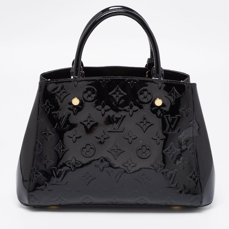 Louis Vuitton Black Magnetique Monogram Vernis Montaigne BB Bag For ...