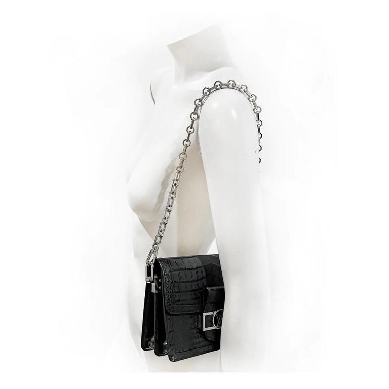 Louis Vuitton Black Matte Alligator Mini Dauphine Bag For Sale at 1stDibs