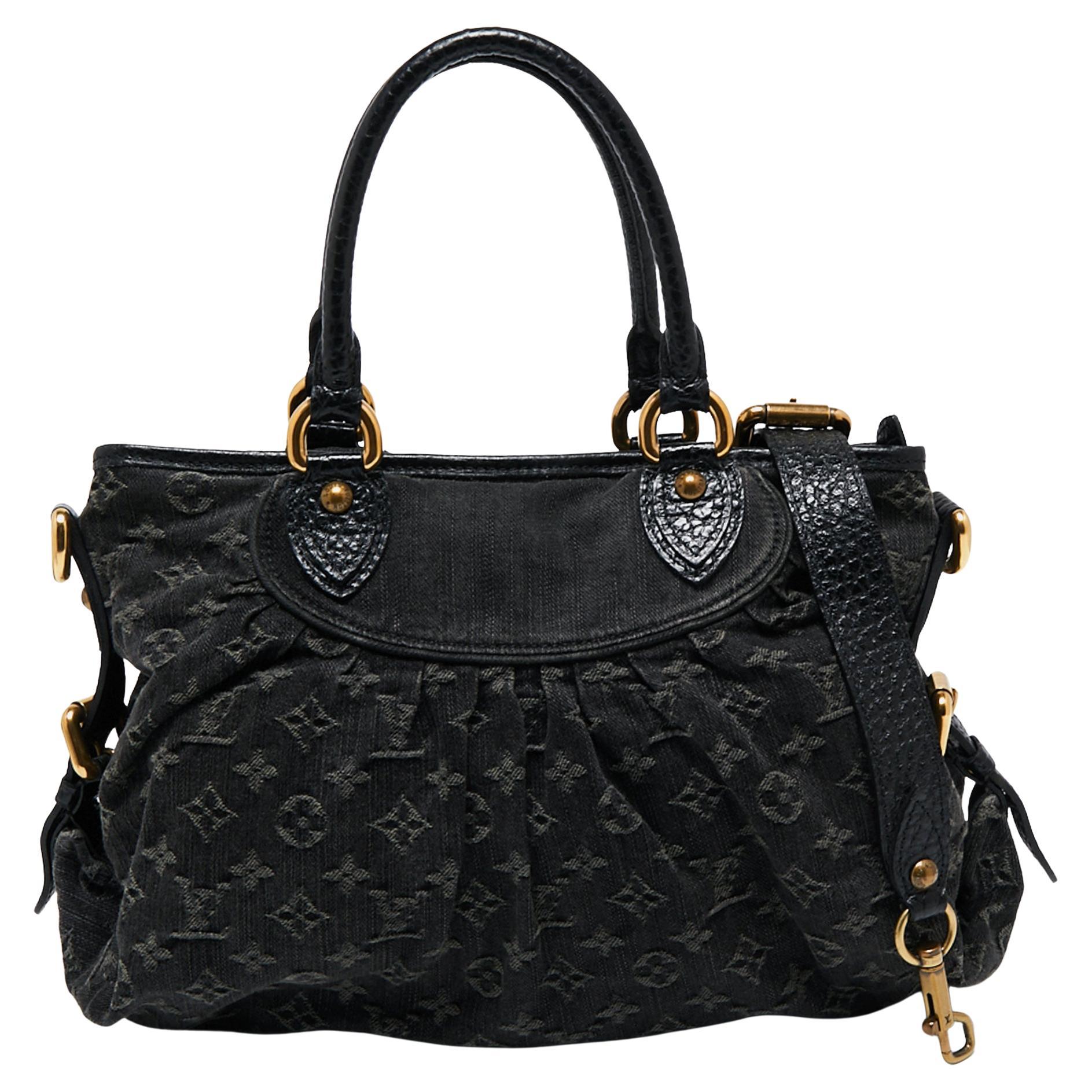 Louis Vuitton Black Monogram Denim Neo Cabby MM Bag at 1stDibs | louis ...