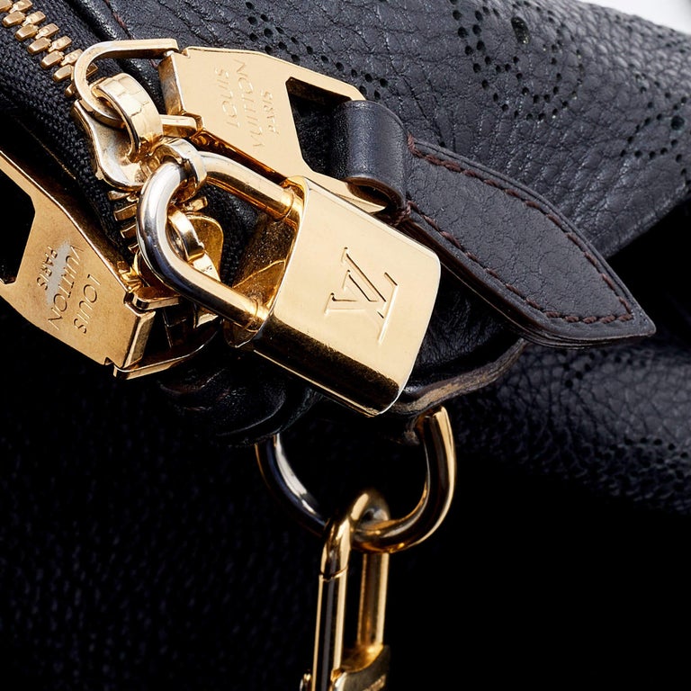 Louis Vuitton Black Monogram Mahina Leather Selene MM Bag For Sale at ...
