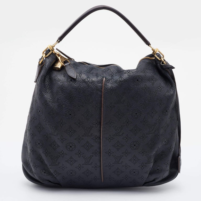 Louis Vuitton Black Monogram Mahina Leather Selene MM Bag For Sale at ...