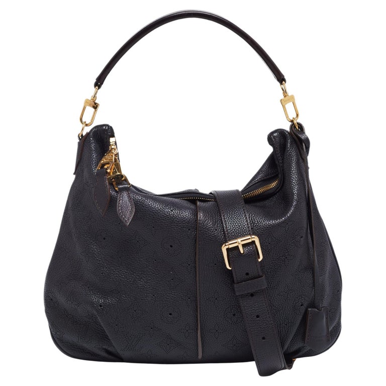 Louis Vuitton Black Monogram Mahina Leather Selene PM Bag at 1stDibs