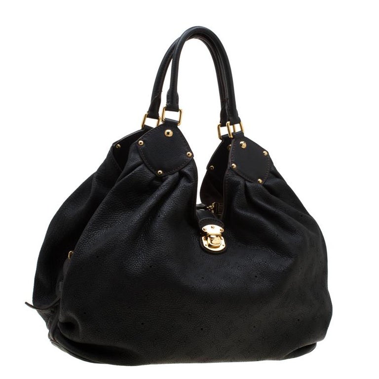 Louis Vuitton Black Monogram Mahina Leather XL Bag For Sale at 1stDibs