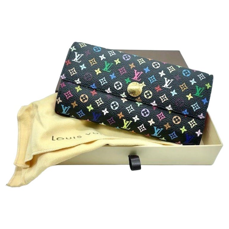 Louis Vuitton Black Monogram Multicolor Sarah Wallet For Sale at 1stDibs