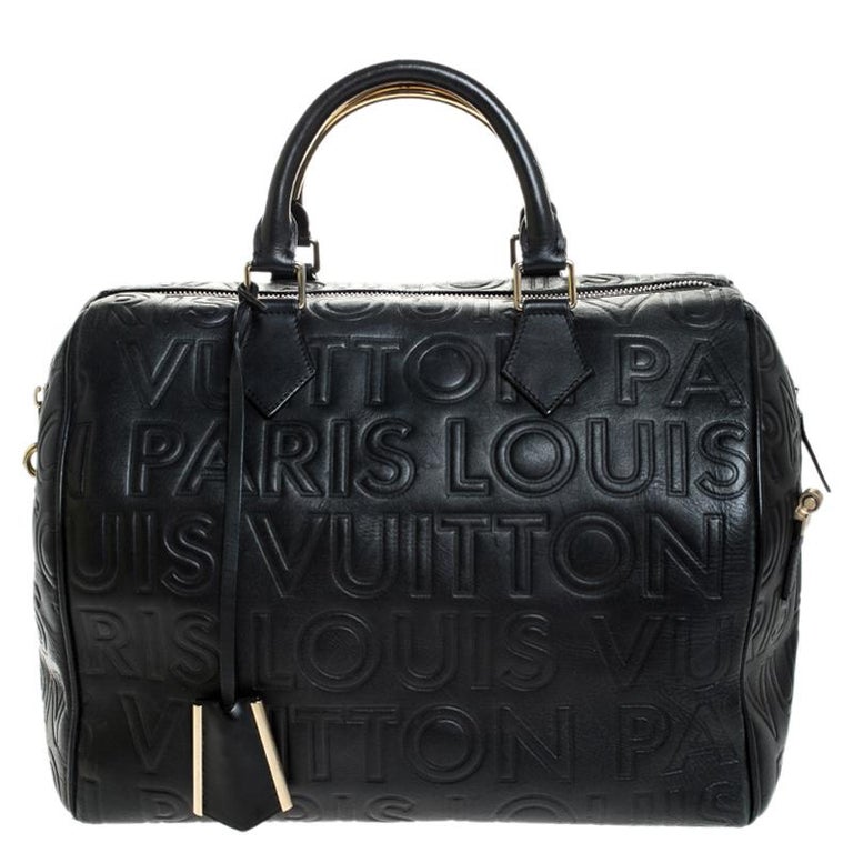 Louis Vuitton Black Monogram Paris Embossed Leather Limited Edition ...