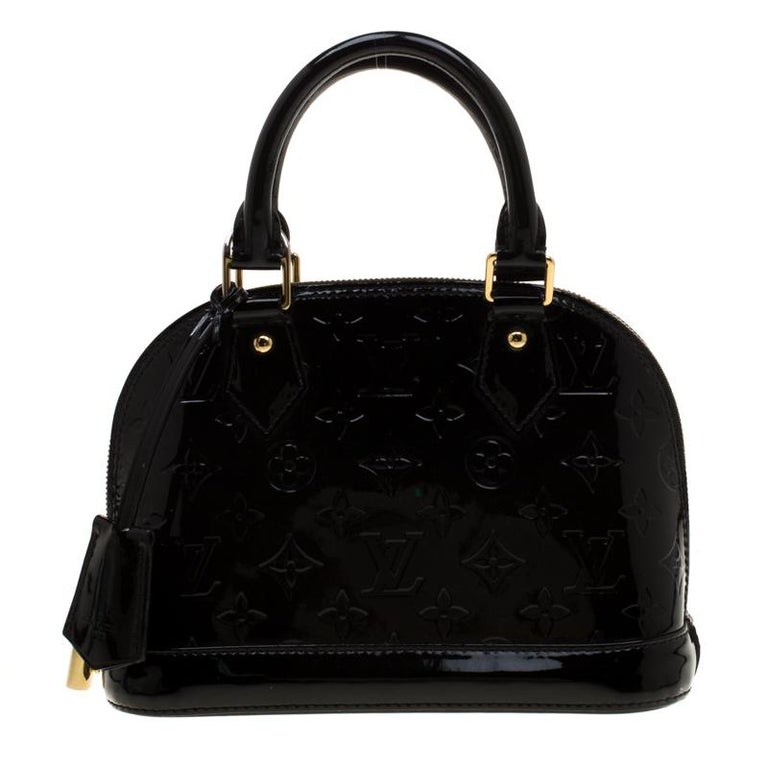 Louis Vuitton Black Monogram Vernis Alma BB Bag For Sale at 1stDibs