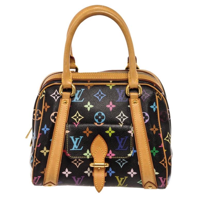 Louis Vuitton Black Multicolour Monogram Canvas Leather Priscilla ...