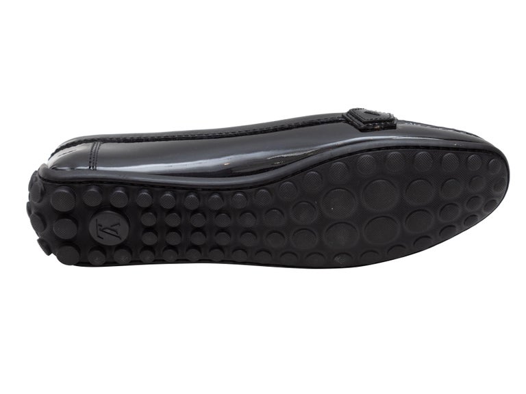 Louis Vuitton Black Patent Logo Driving Loafers For Sale at 1stDibs