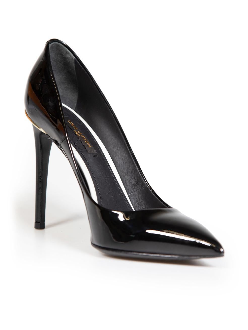 Louis Vuitton Black Patent Point Pumps Size IT 38 For Sale at 1stDibs