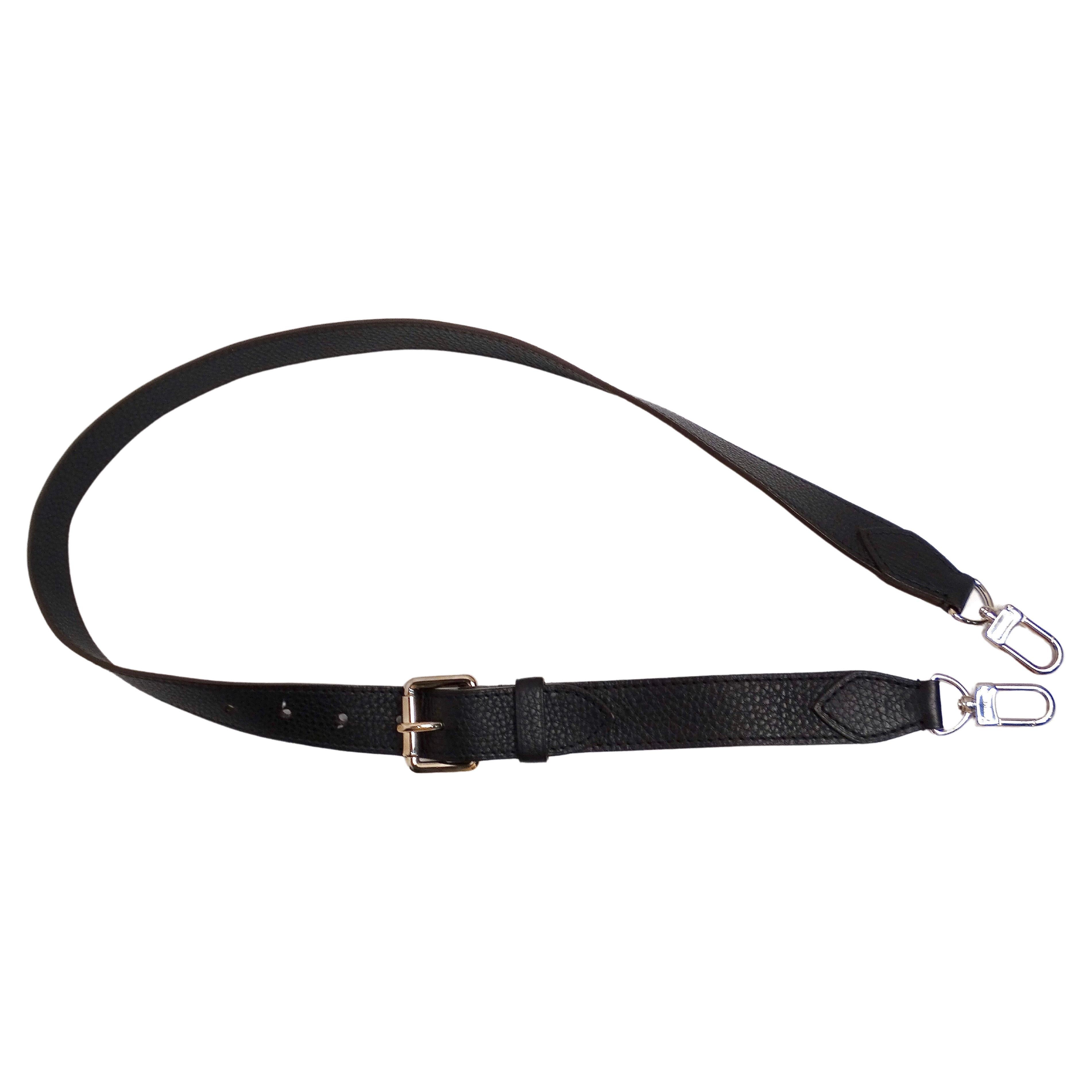 Louis Vuitton Black Pebbled Leather Adjustable Bag Strap For Sale at ...