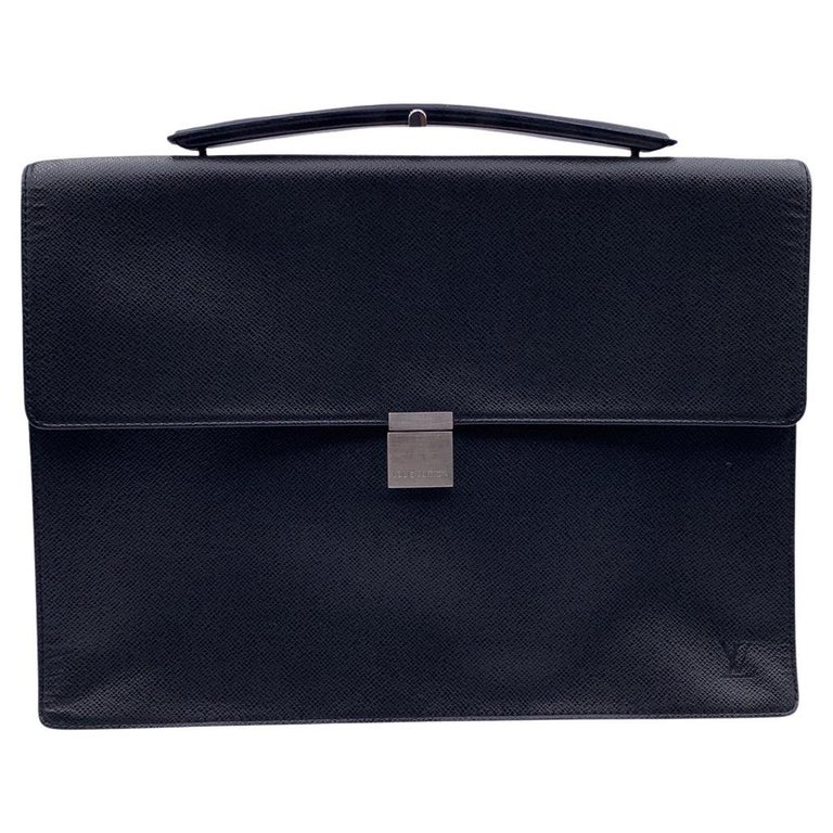 Louis Vuitton Black Taiga Leather Angara Porte Documents Briefcase For ...
