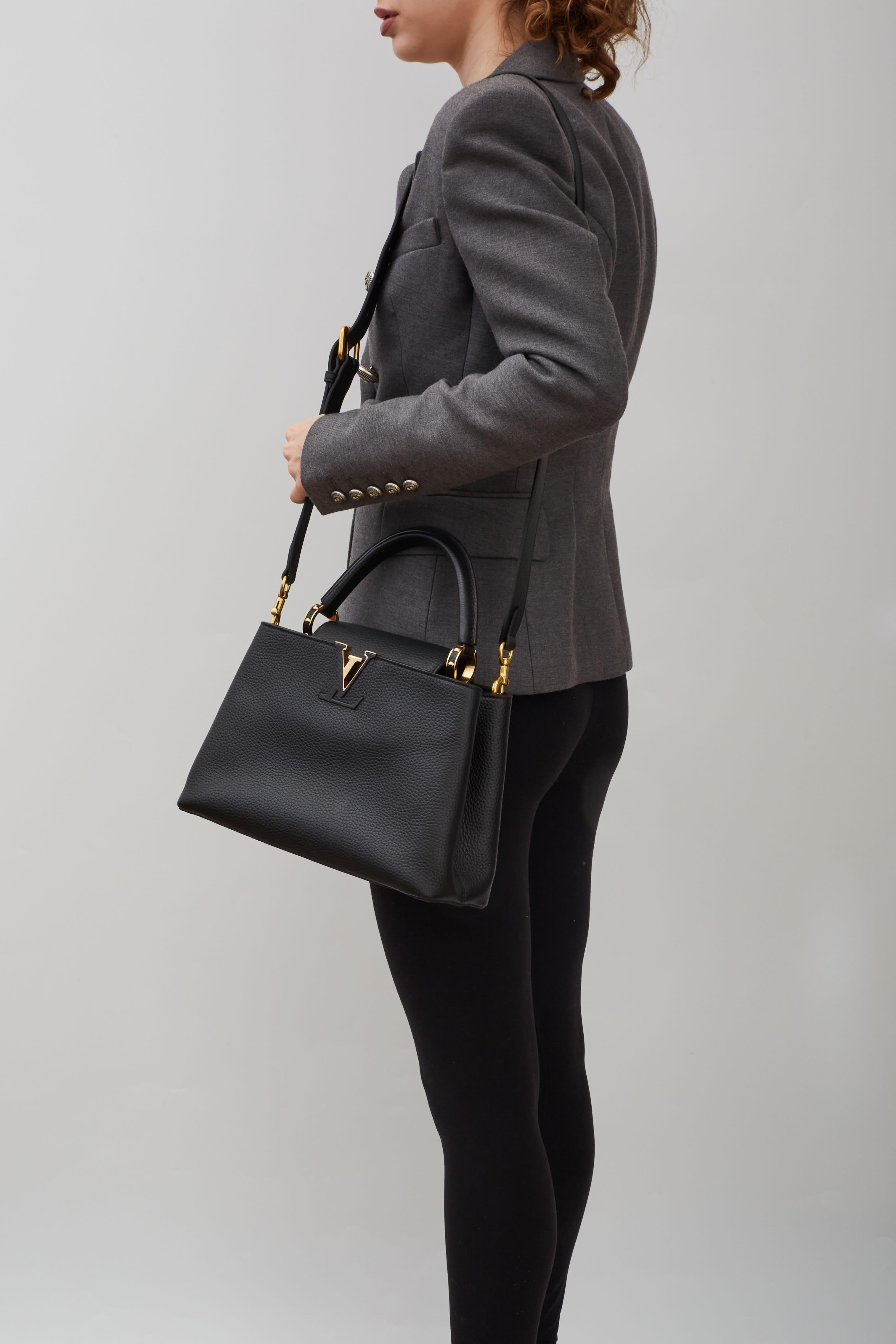 Louis Vuitton Black Taurillon Capucines PM Shoulder Bag PM at 1stDibs ...