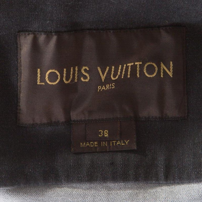 Louis Vuitton Black Washed Effect Denim Monogram Embroidered Collarless ...