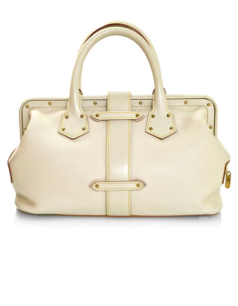 Louis Vuitton Blanc White Leather Suhali L'Ingenieux PM Doctor Frame ...