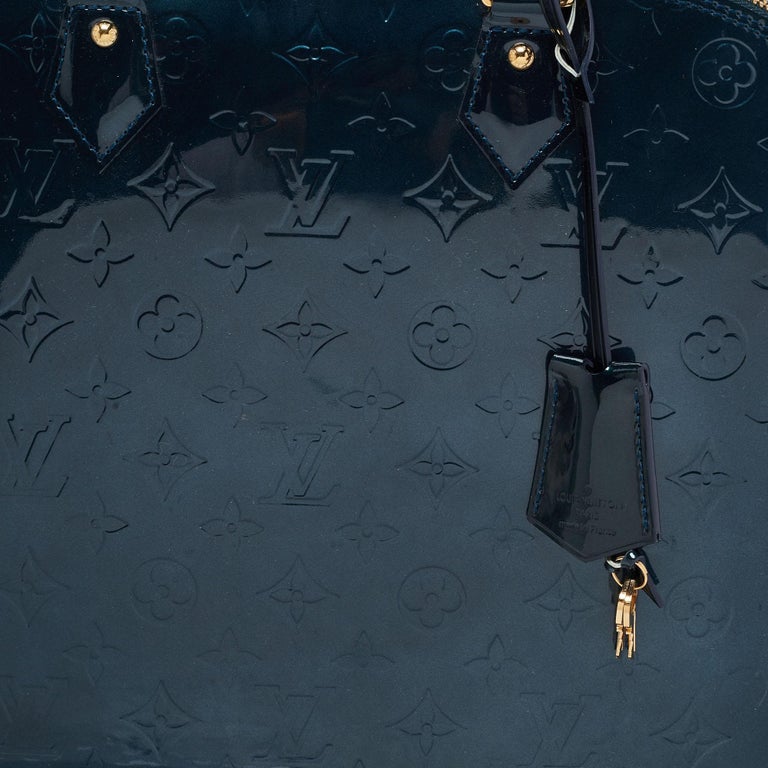 Louis Vuitton Bleu Nuit Monogram Vernis Alma GM Bag For Sale at 1stDibs