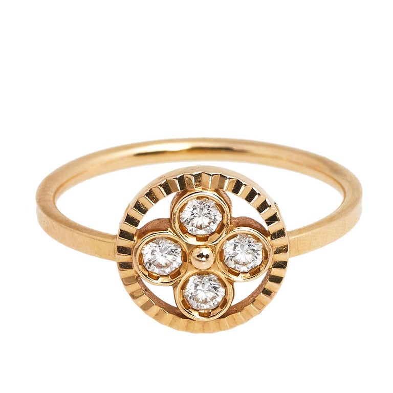 Louis Vuitton Blossom BB Diamond 18k Rose Gold Ring Size 52 For Sale at ...