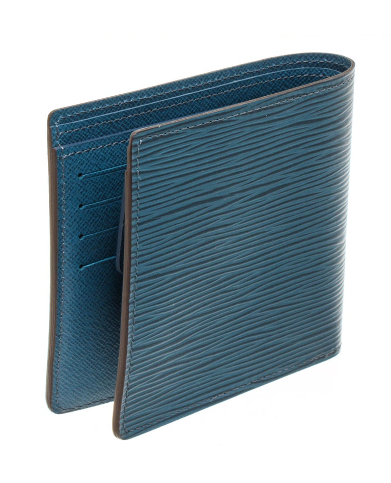 Louis Vuitton Blue Epi Leather Marco Wallet For Sale at 1stDibs