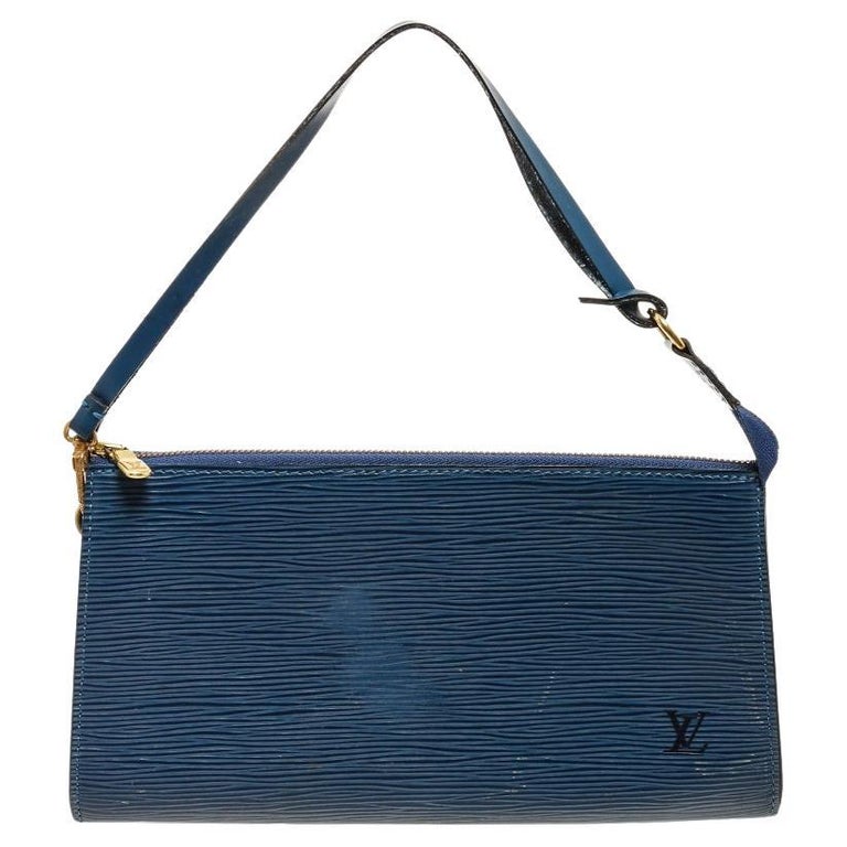 Louis Vuitton Blue Epi Leather Pochette Bag For Sale at 1stDibs