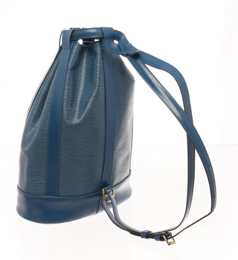 Louis Vuitton Blue Epi Leather Randonnee PM Backpack For Sale at 1stDibs
