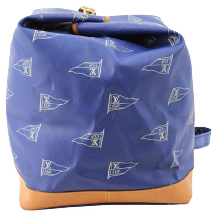 Louis Vuitton Blue Cowhide Leather Sac Plat XS For Sale at 1stDibs
