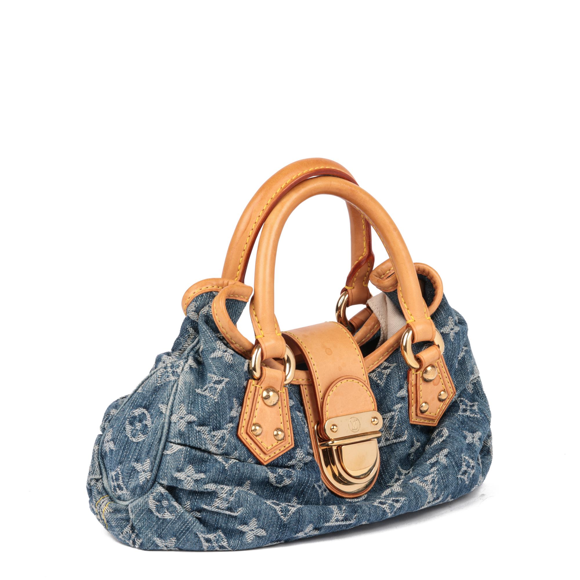 LOUIS VUITTON Blue Monogram Denim and Vachetta Leather Pleaty at ...