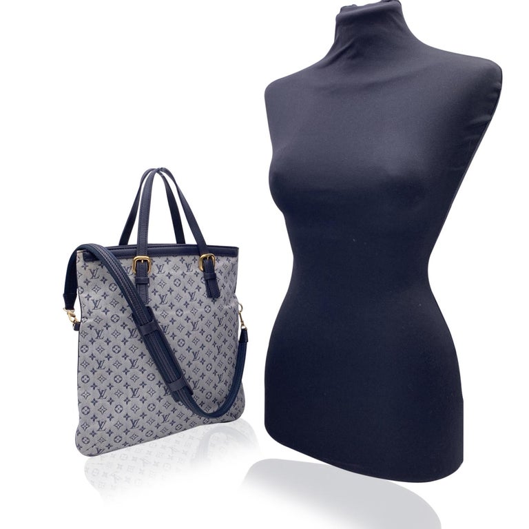 Louis Vuitton Blue Monogram Mini Lin Canvas Francoise Tote Bag For Sale ...