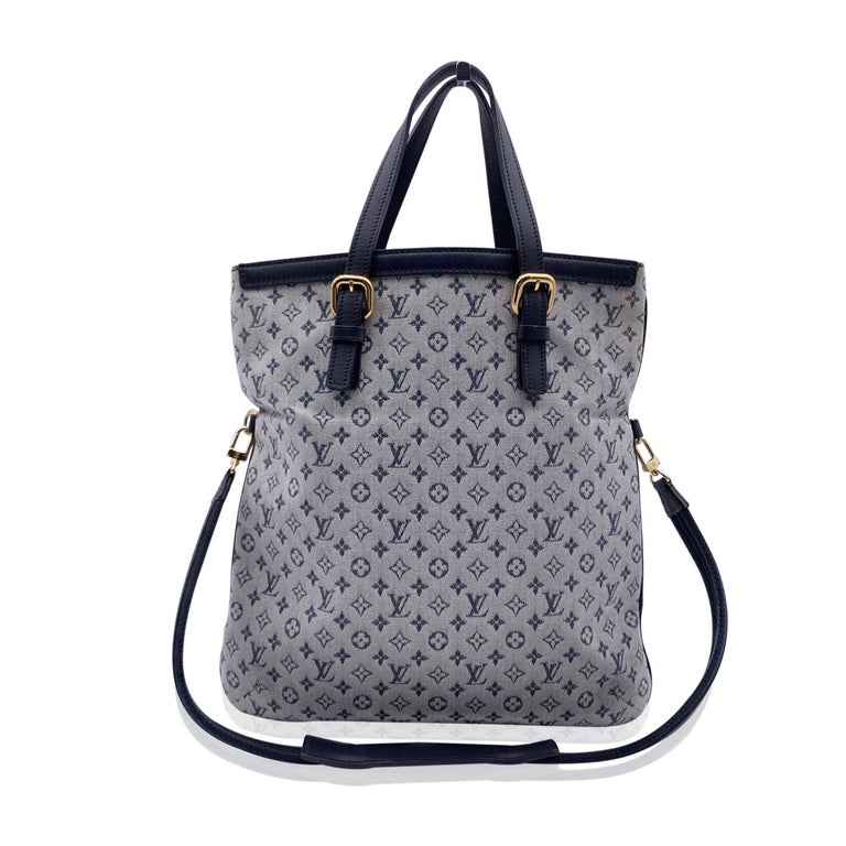 Louis Vuitton Blue Monogram Mini Lin Canvas Francoise Tote Bag For Sale ...