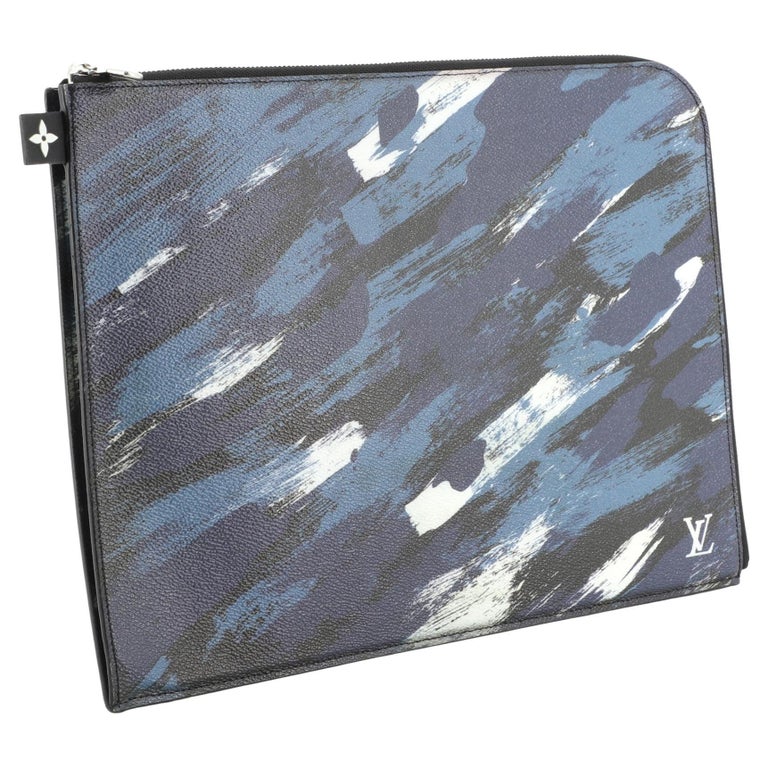 Louis Vuitton Blue Multicolor Camo Printed Canvas Leather Pochette Jour ...