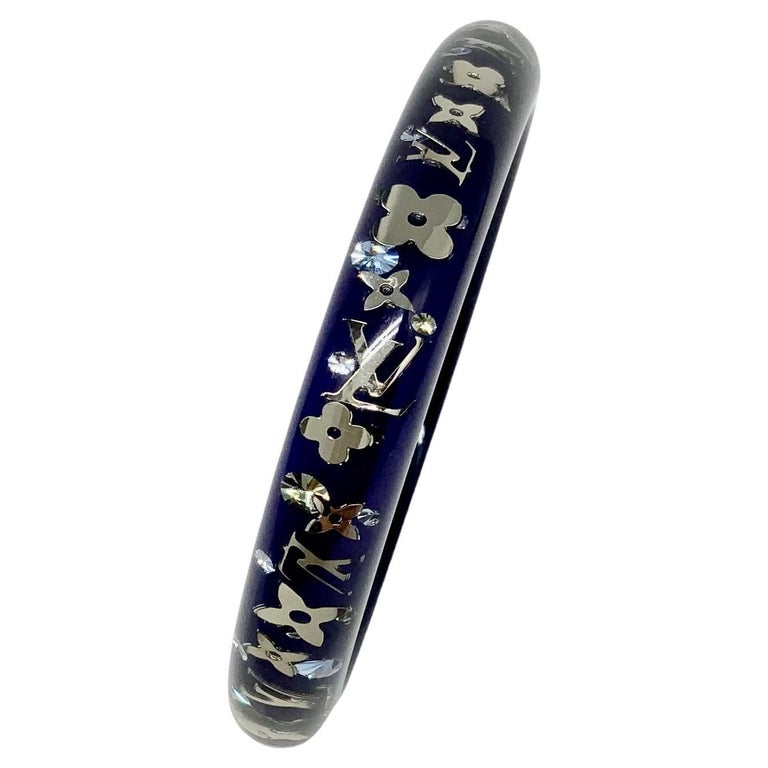 Louis Vuitton Blue Silver Resin Monogram Inclusion Bangle Bracelet at ...