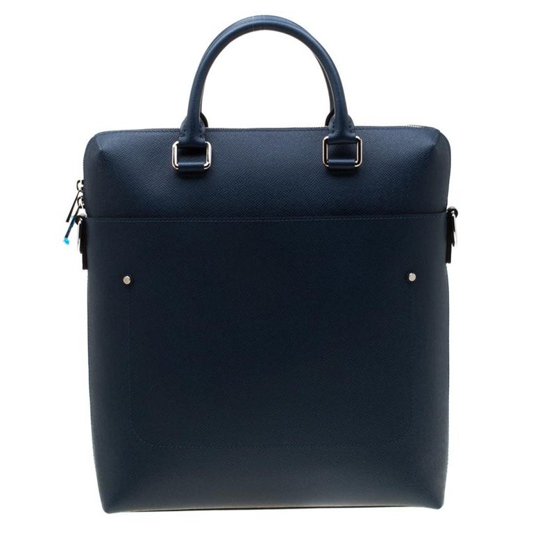 Louis Vuitton Blue Taiga Leather Grigori Bag For Sale at 1stDibs