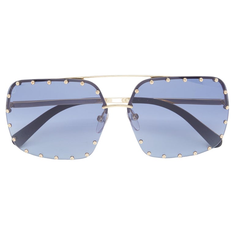 Louis Vuitton Blue The Party Square Sunglasses at 1stDibs