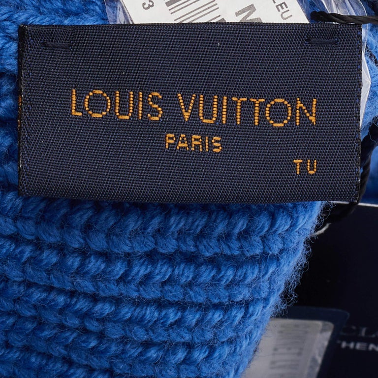 Louis Vuitton Blue Wool Knit Beanie For Sale at 1stDibs