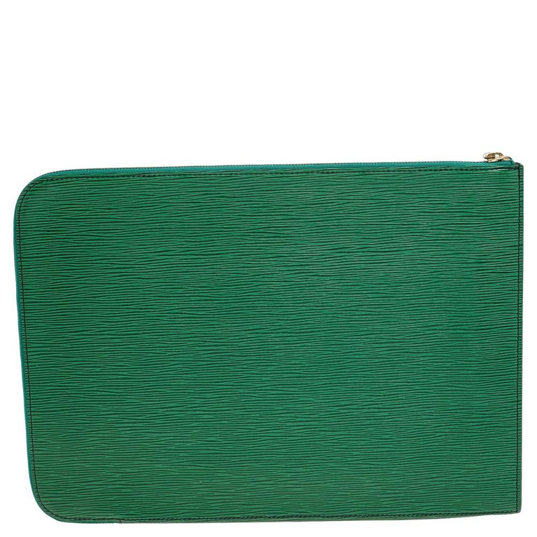 Louis Vuitton Borneo Green Epi Leather Poche Documents Portfolio Case ...