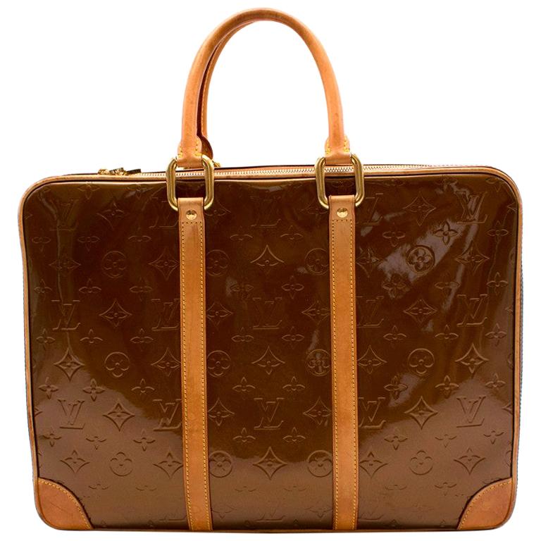 Louis Vuitton Bronze Monogram Vernis Vandam Briefcase at 1stDibs