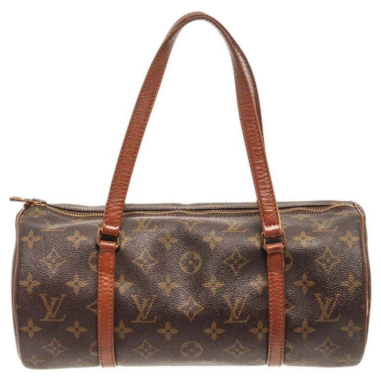 Louis Vuitton Brown Canvas Papillon 30 Old Mode Shoulder Bag For Sale ...