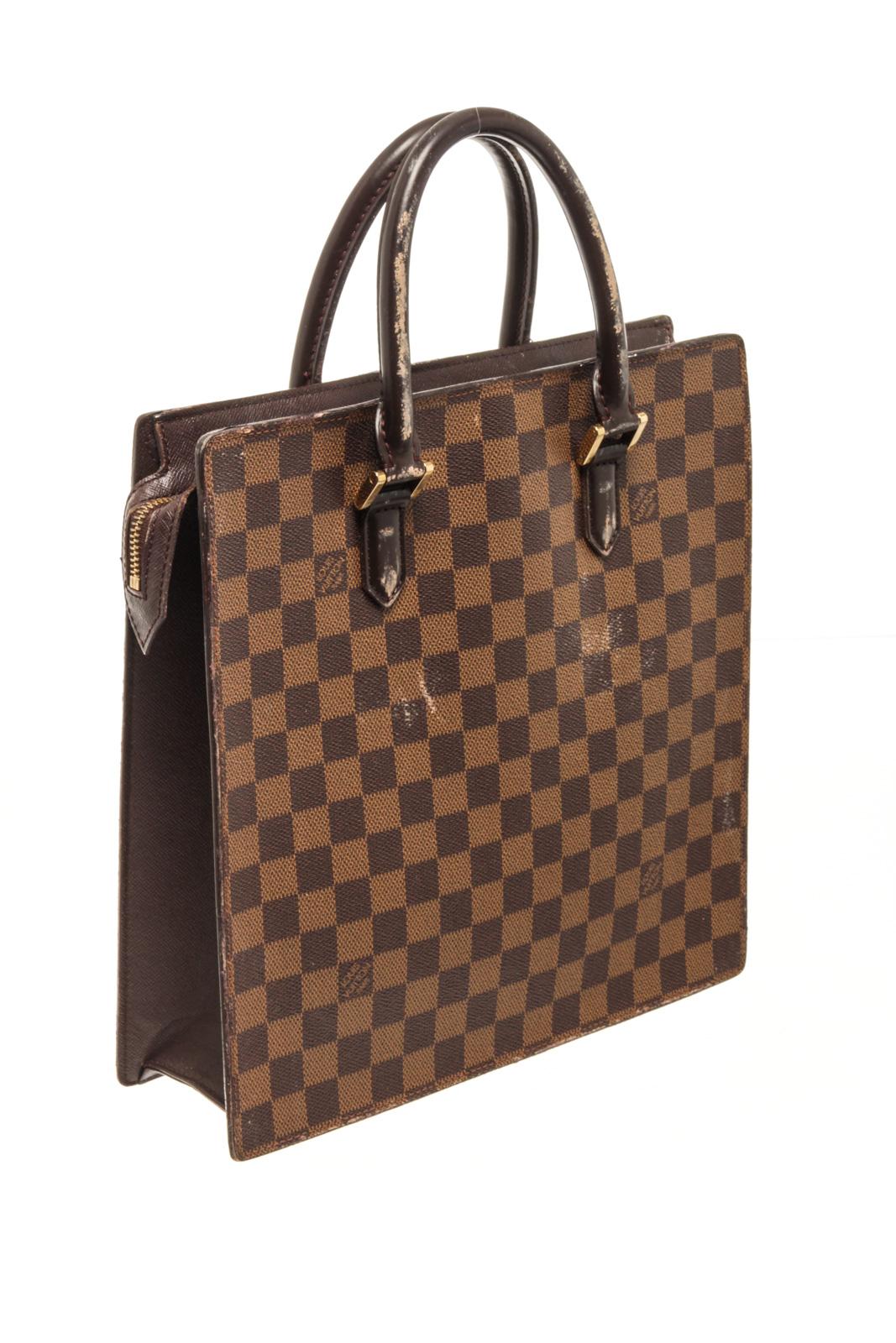 Louis Vuitton Brown Damier Ebene Canvas Sac Plat Venice Tote Bag For ...