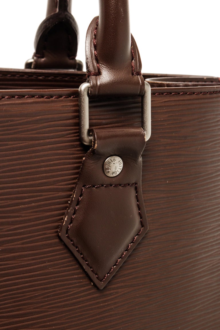 Louis Vuitton Brown Epi Leather Sac Plat PM Tote Bag For Sale at 1stDibs