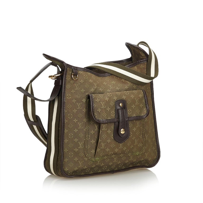 Louis Vuitton Brown Khaki Cotton Fabric Monogram Mini Lin Mary Kate ...
