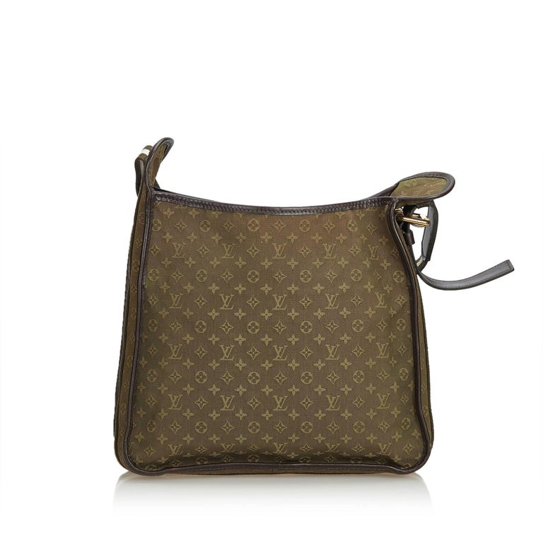 Louis Vuitton Brown Khaki Cotton Fabric Monogram Mini Lin Mary Kate ...