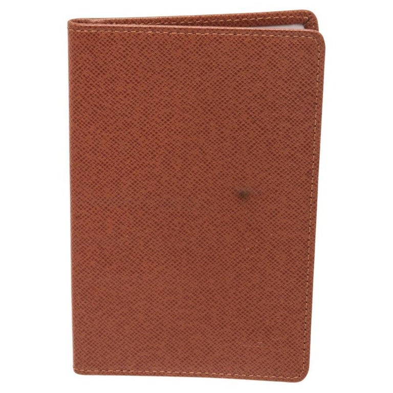 Louis Vuitton Brown Leather Bifold ID Holder Wallet For Sale at 1stDibs
