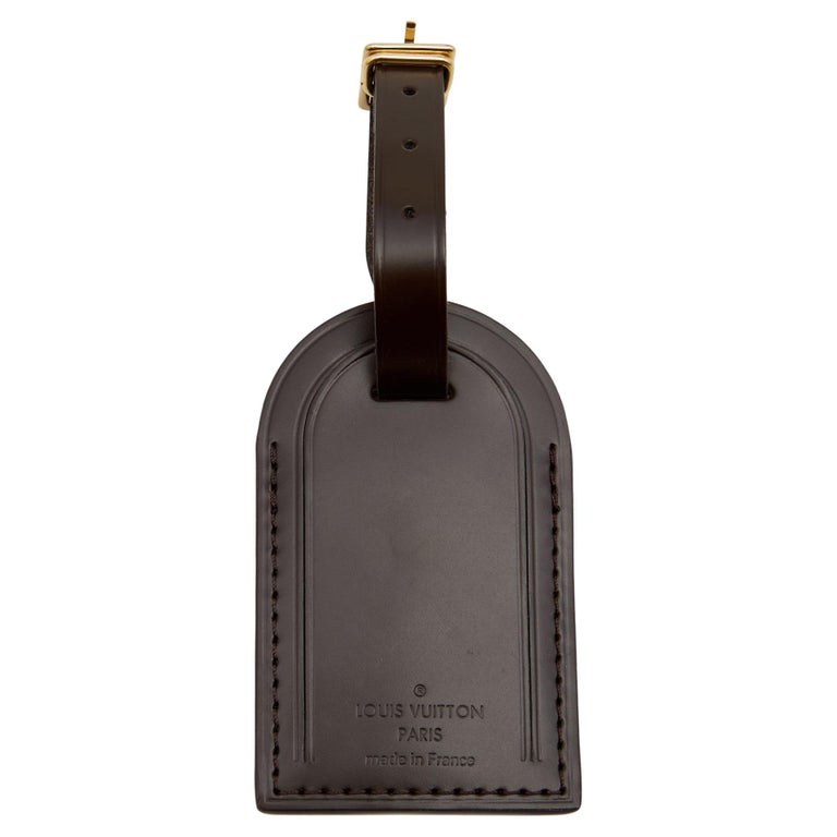 Louis Vuitton Brown Leather Luggage Name Tag For Sale at 1stDibs