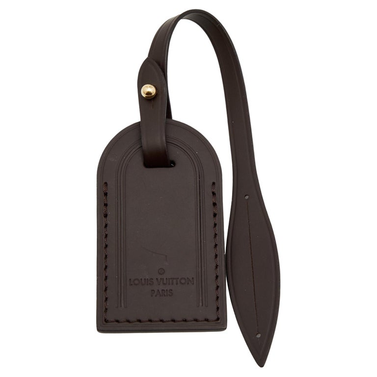 Louis Vuitton Brown Leather Luggage Name Tag For Sale at 1stDibs