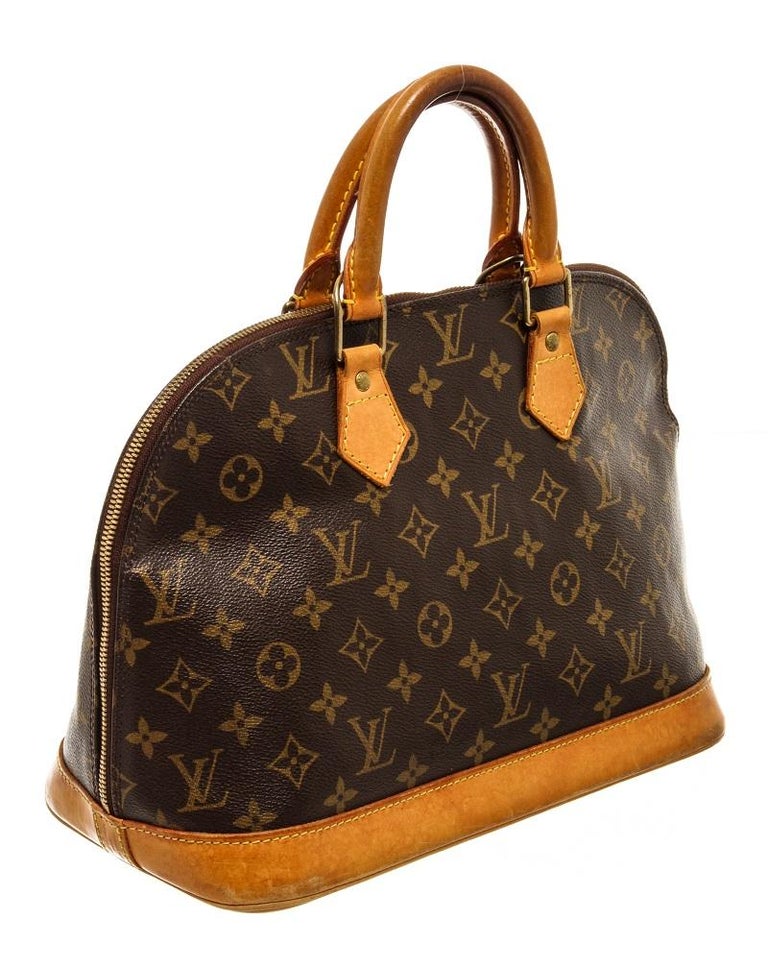 Louis Vuitton Brown Monogram Canvas Alma PM Satchel Bag For Sale at 1stDibs